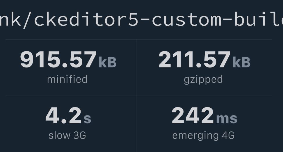 @rolmonk/ckeditor5-custom-build Bundlephobia