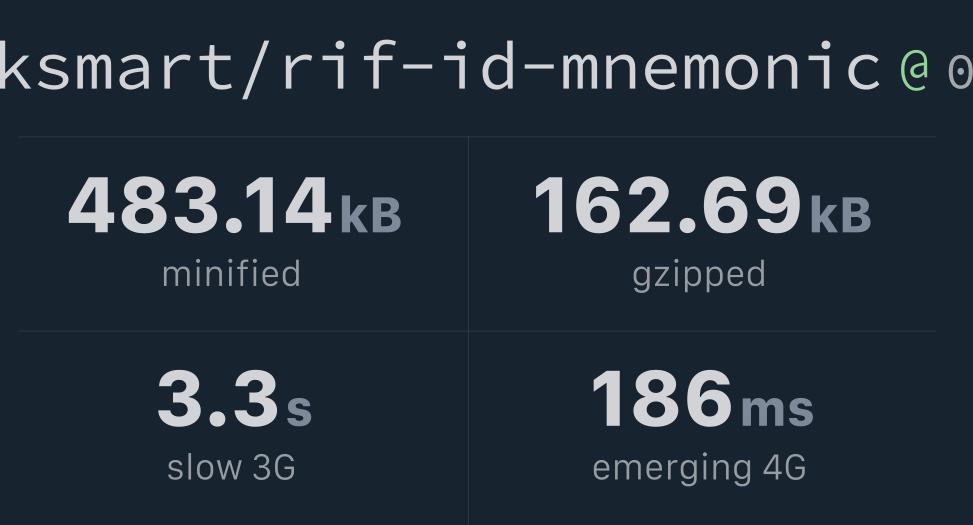 @rsksmart/rif-id-mnemonic Bundlephobia