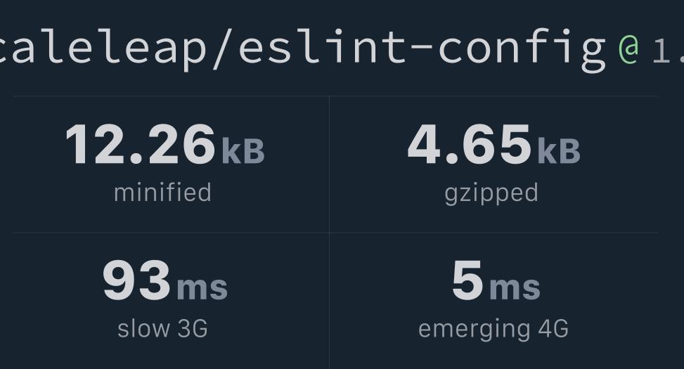 @scaleleap/eslint-config Bundlephobia