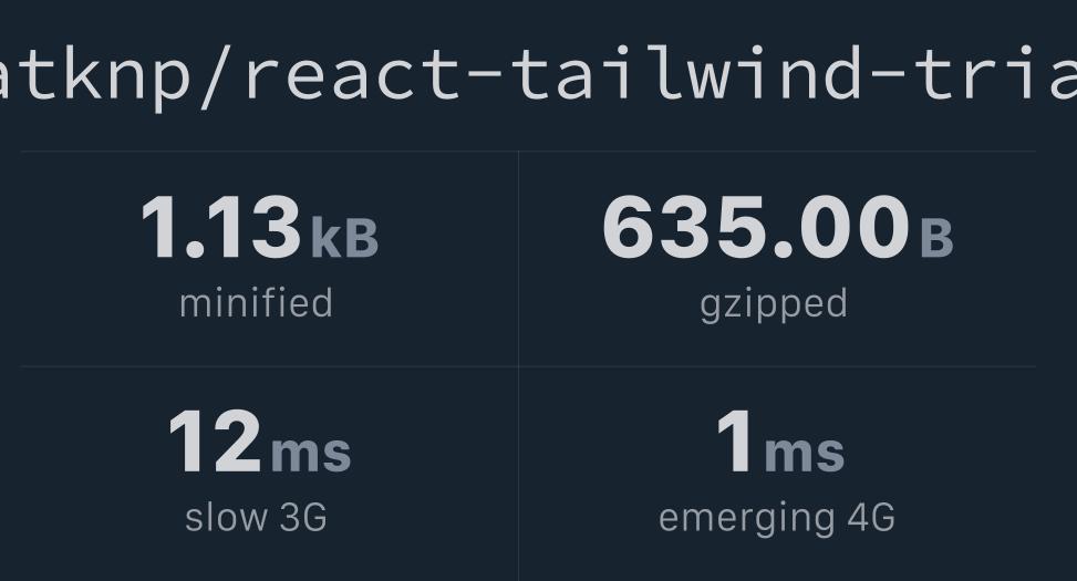 @siriwatknp/react-tailwind-trial Bundlephobia
