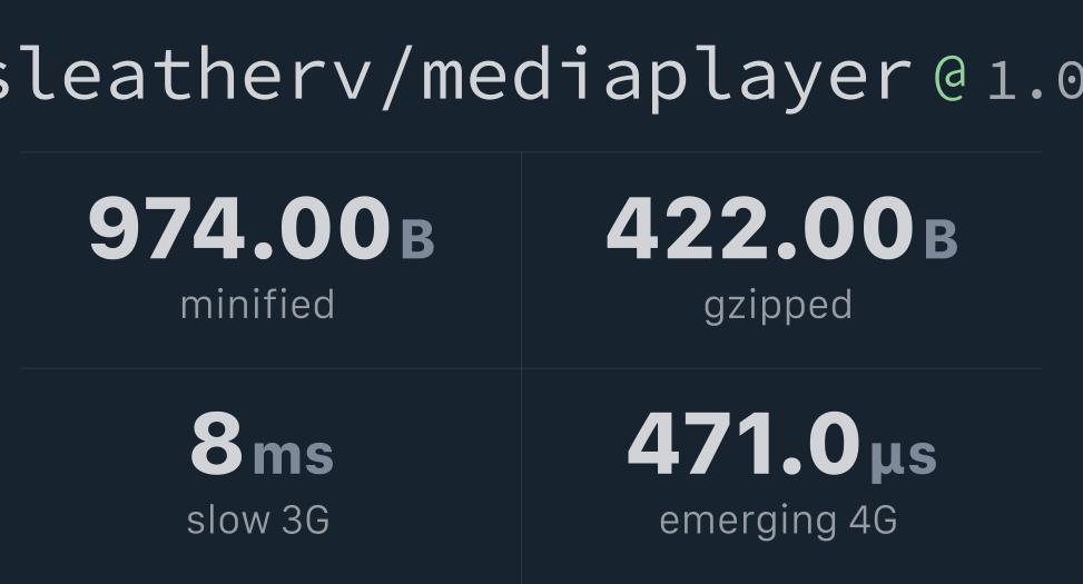 @sleatherv/mediaplayer Bundlephobia