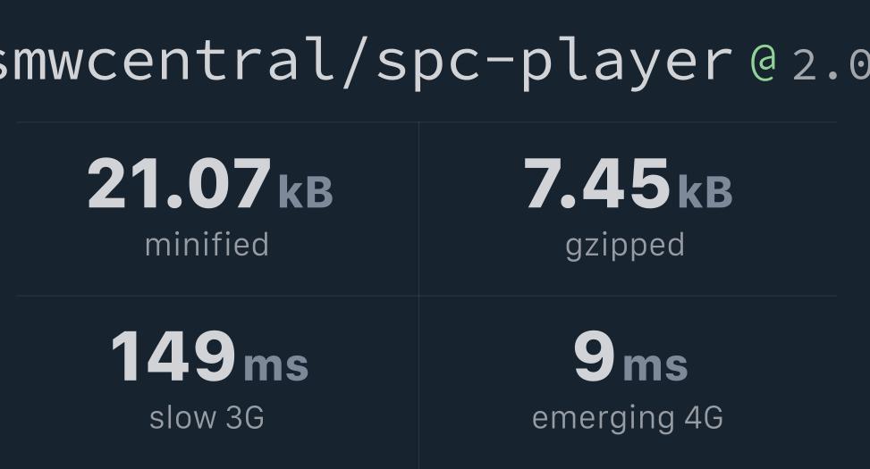 @smwcentral/spc-player Bundlephobia