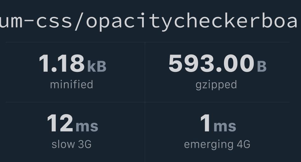 @spectrum-css/opacitycheckerboard Bundlephobia