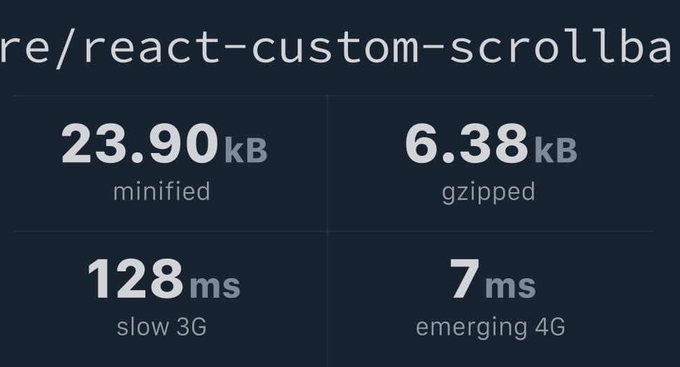 @spotware/react-custom-scrollbars Bundlephobia