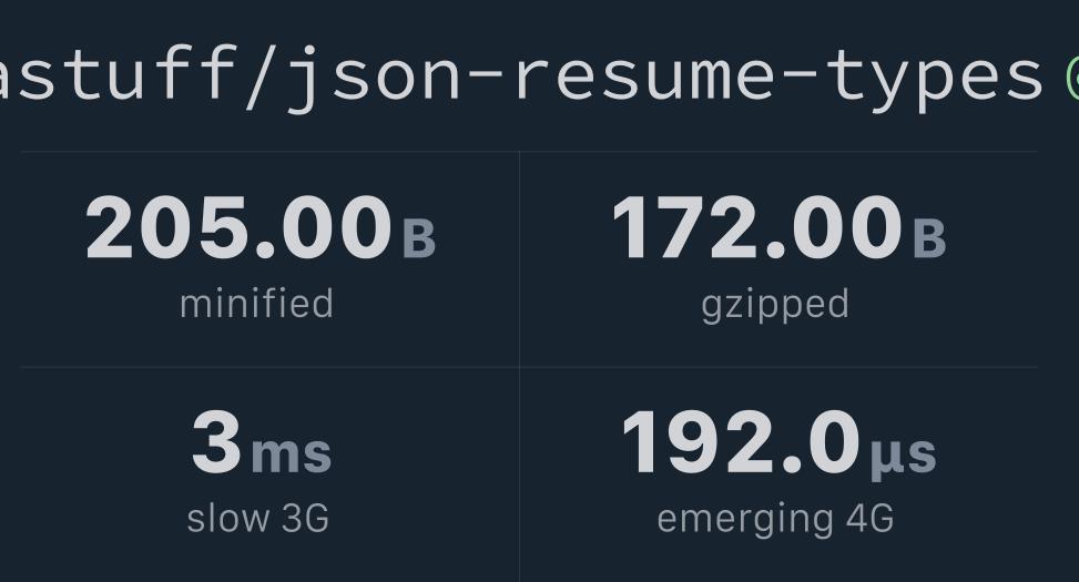 @supastuff/json-resume-types Bundlephobia