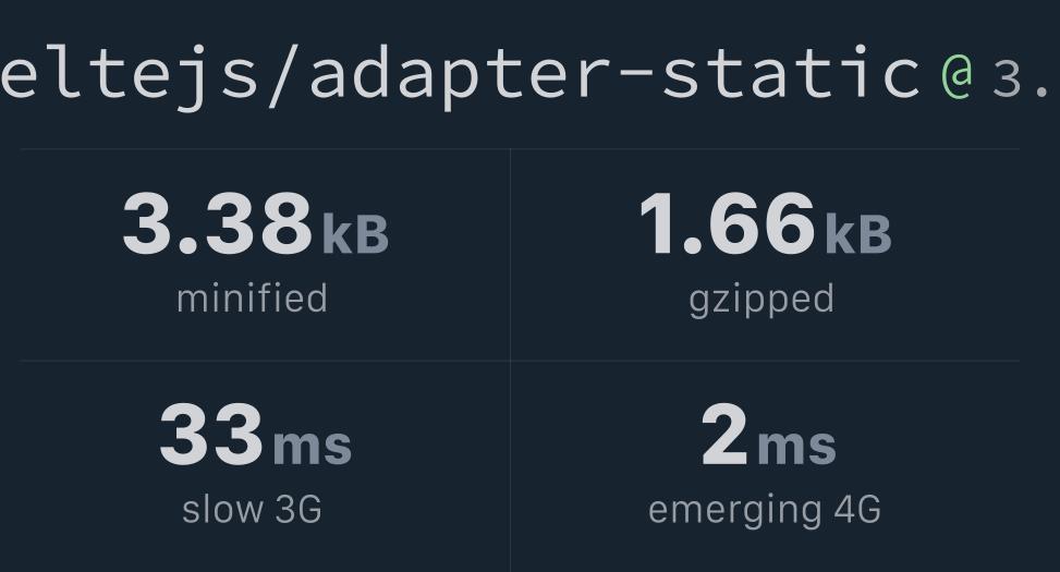 @sveltejs/adapter-static Bundlephobia