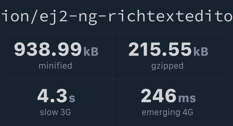 Syncfusionej2 Ng Richtexteditor Bundlephobia 