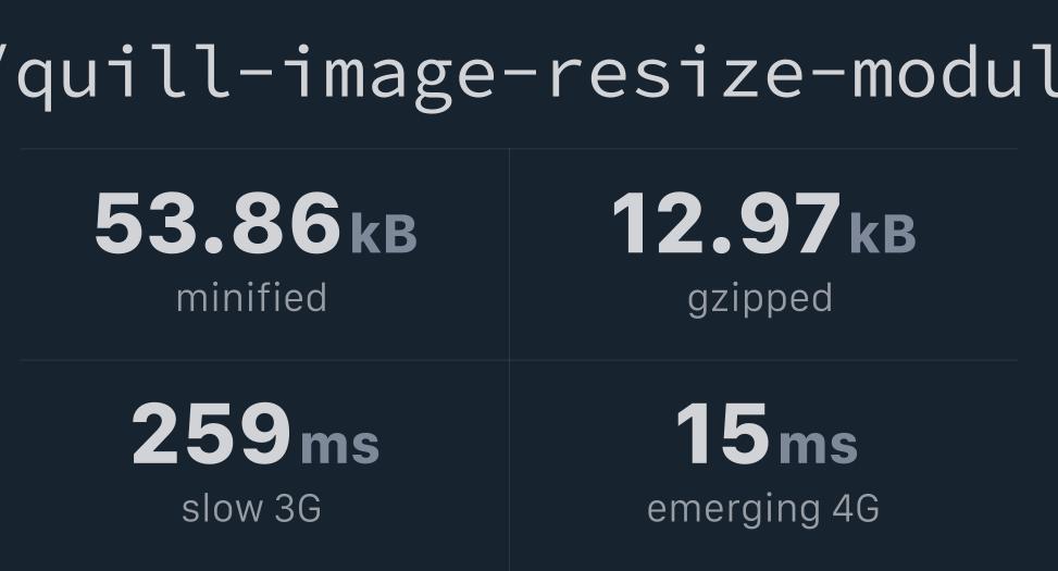 @taoqf/quill-image-resize-module Bundlephobia