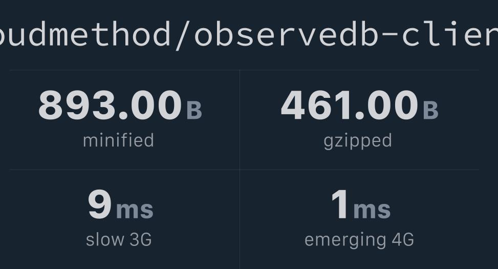 @thecloudmethod/observedb-client Bundlephobia