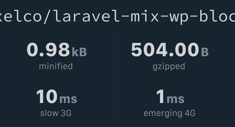 @tinypixelco/laravel-mix-wp-blocks Bundlephobia