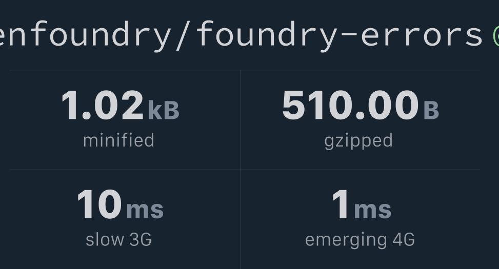 @tokenfoundry/foundry-errors Bundlephobia