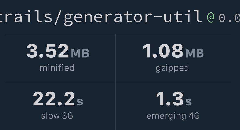 @trails/generator-util Bundlephobia