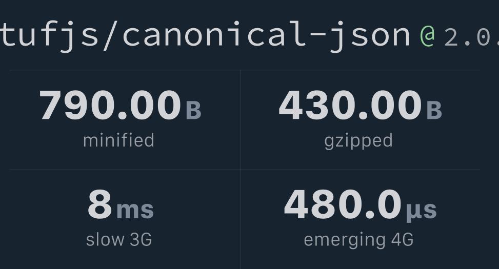 @tufjs/canonical-json Bundlephobia