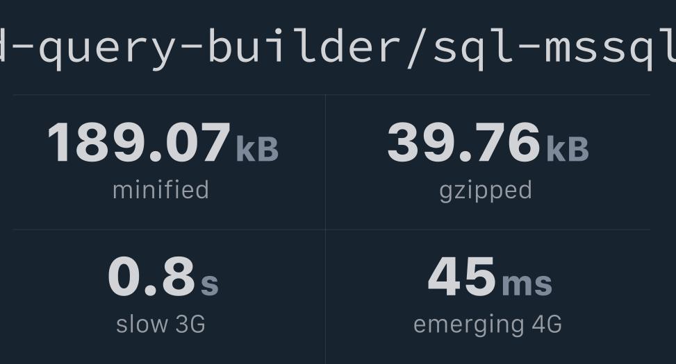 @typed-query-builder/sql-mssql Bundlephobia