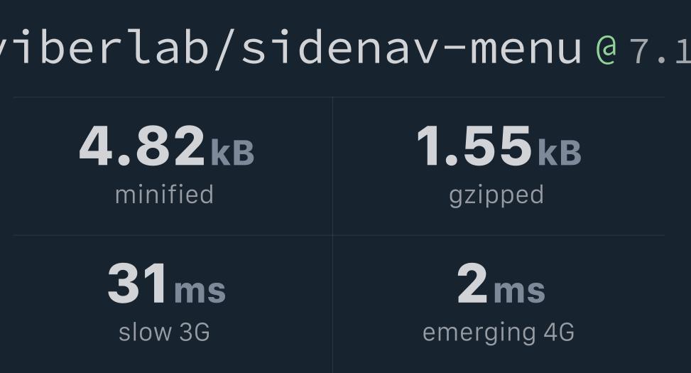 @viberlab/sidenav-menu Bundlephobia