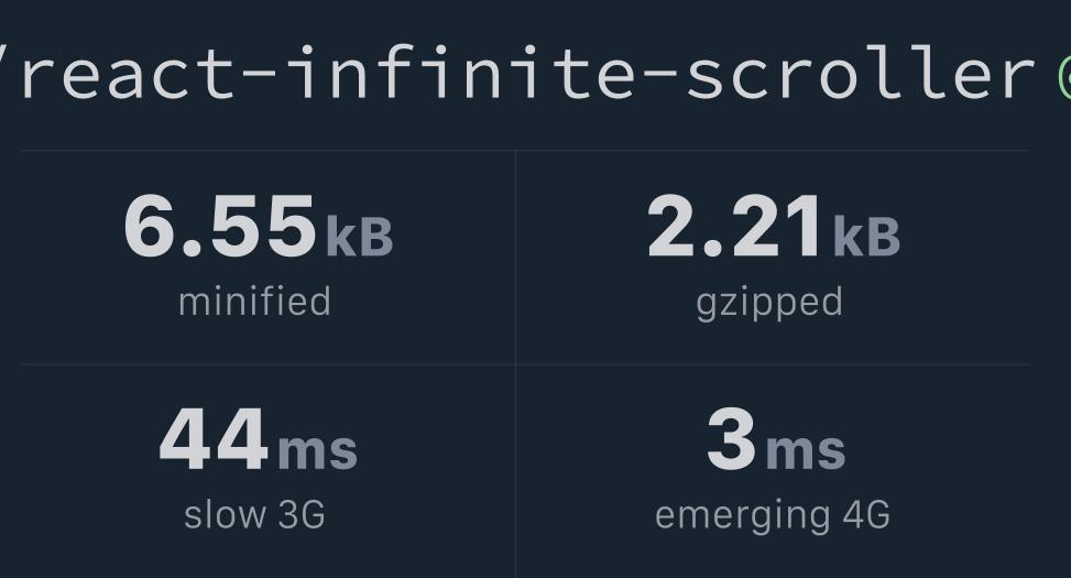 @w6s/react-infinite-scroller Bundlephobia