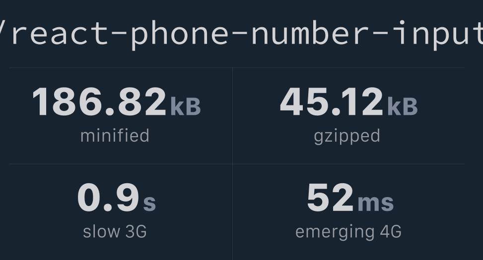 @wacii/react-phone-number-input Bundlephobia