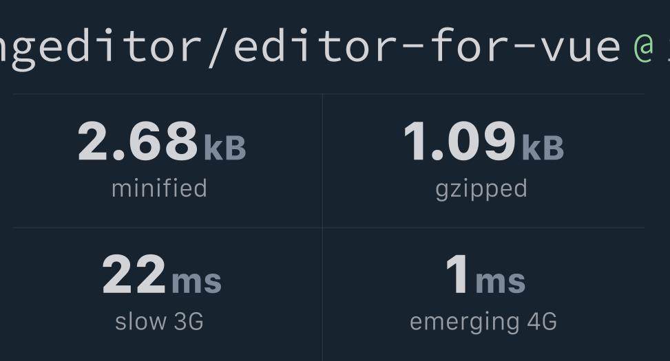 @wangeditor/editor-for-vue Bundlephobia