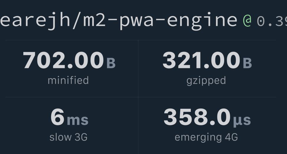@wearejh/m2-pwa-engine Bundlephobia