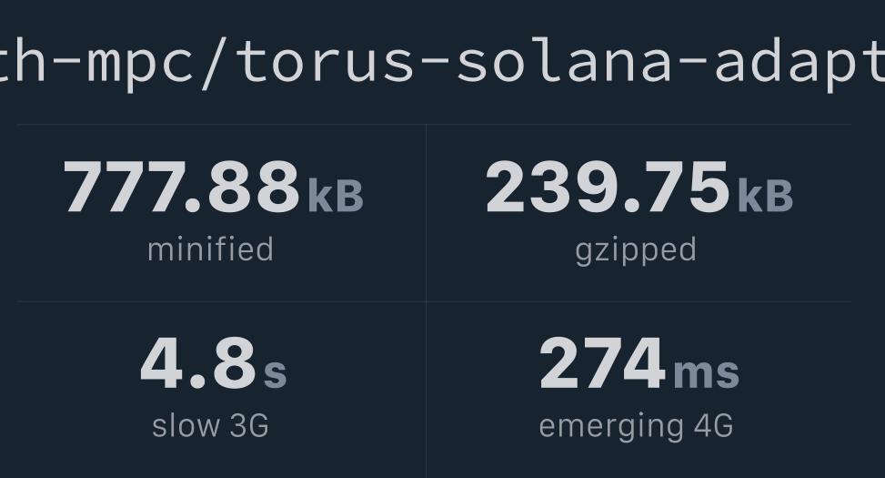 @web3auth-mpc/torus-solana-adapter Bundlephobia