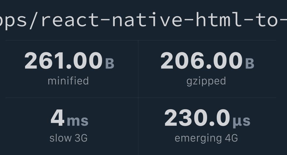 @webileapps/react-native-html-to-pdf Bundlephobia