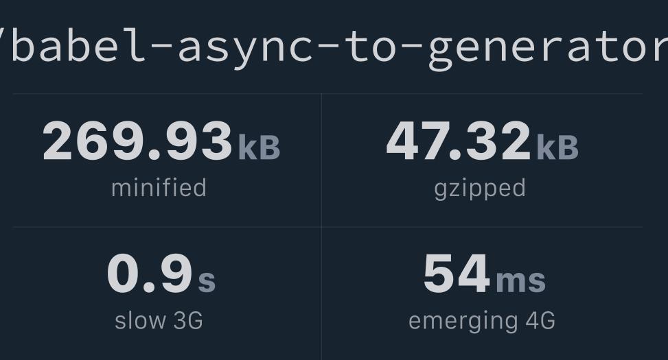 @wepy/babel-async-to-generator Bundlephobia
