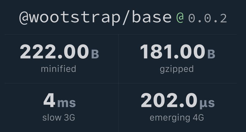 @wootstrap/base Bundlephobia