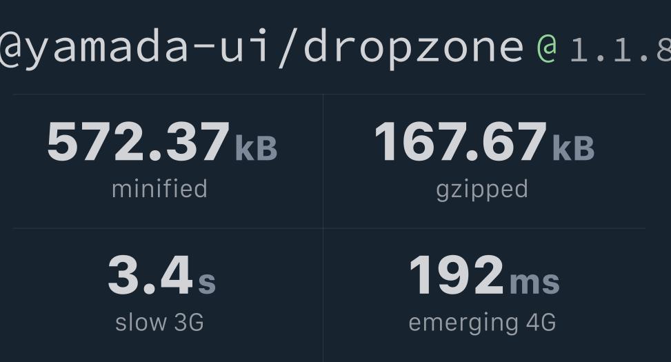 @yamada-ui/dropzone Bundlephobia