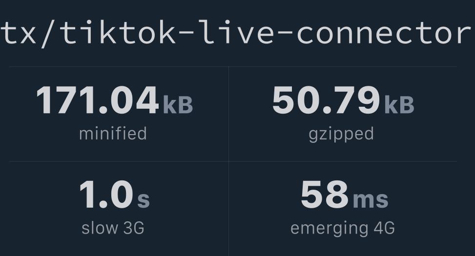@ycryptx/tiktok-live-connector Bundlephobia