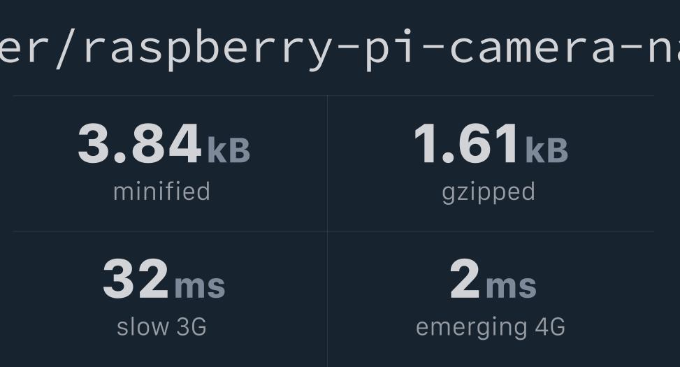 @zebrajaeger/raspberry-pi-camera-native Bundlephobia