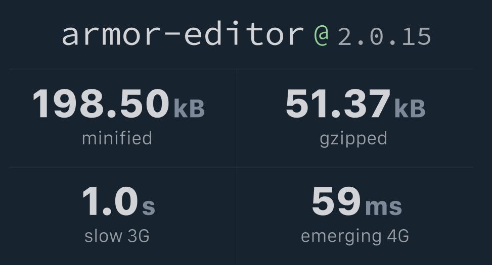 armor-editor Bundlephobia