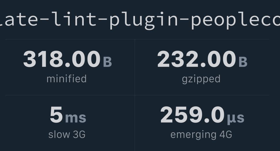 ember-template-lint-plugin-peopleconnect v1.0.0 Bundlephobia