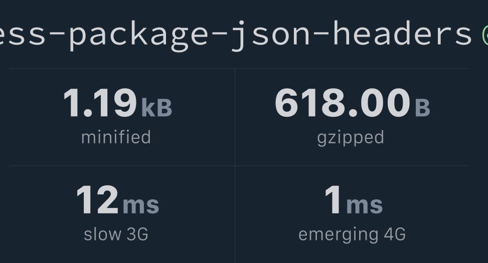 express-package-json-headers Bundlephobia