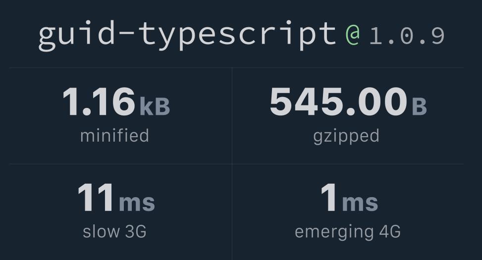 guid-typescript Bundlephobia