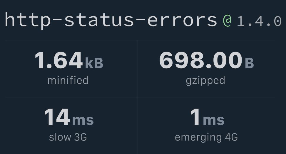 http-status-errors v1.4.0 Bundlephobia