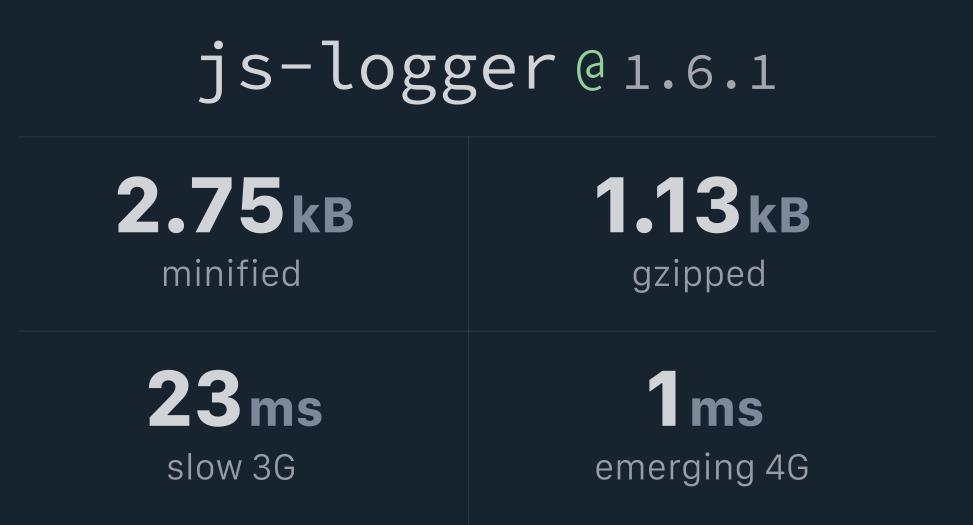 js-logger v1.6.1 Bundlephobia