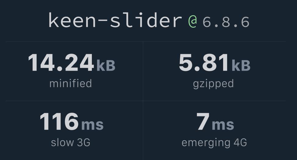 Keen Slider Bundlephobia 