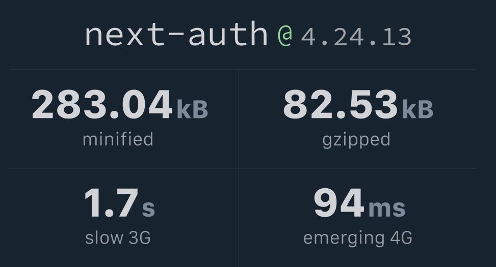 next-auth Bundlephobia