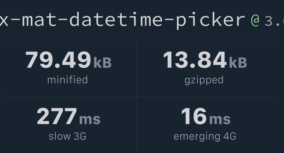 ngx-mat-datetime-picker Bundlephobia