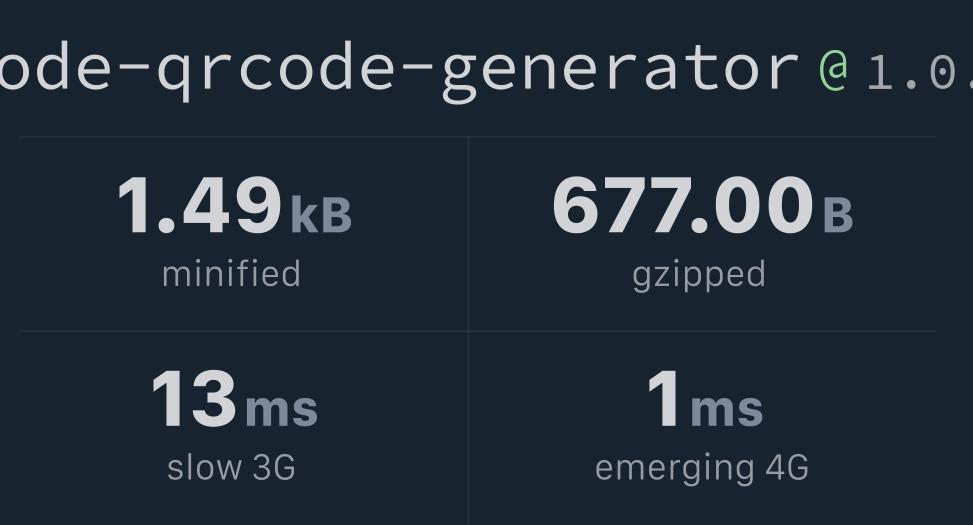 node-qrcode-generator Bundlephobia