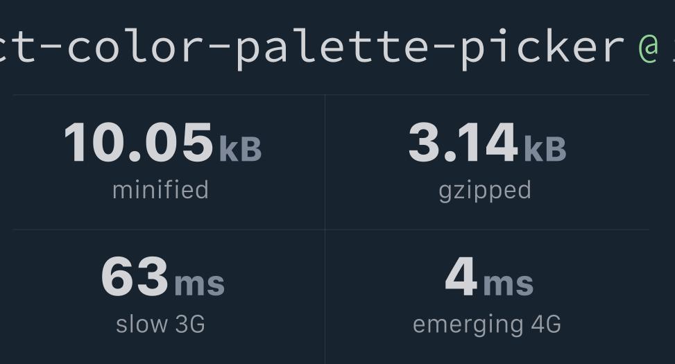 React Color Palette Picker Bundlephobia