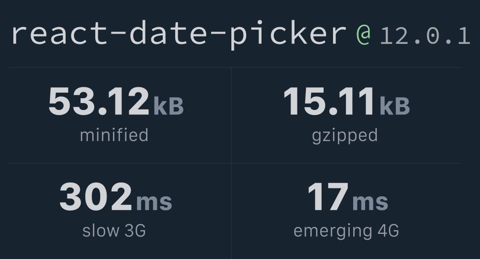 React-Date-picker Bundlephobia
