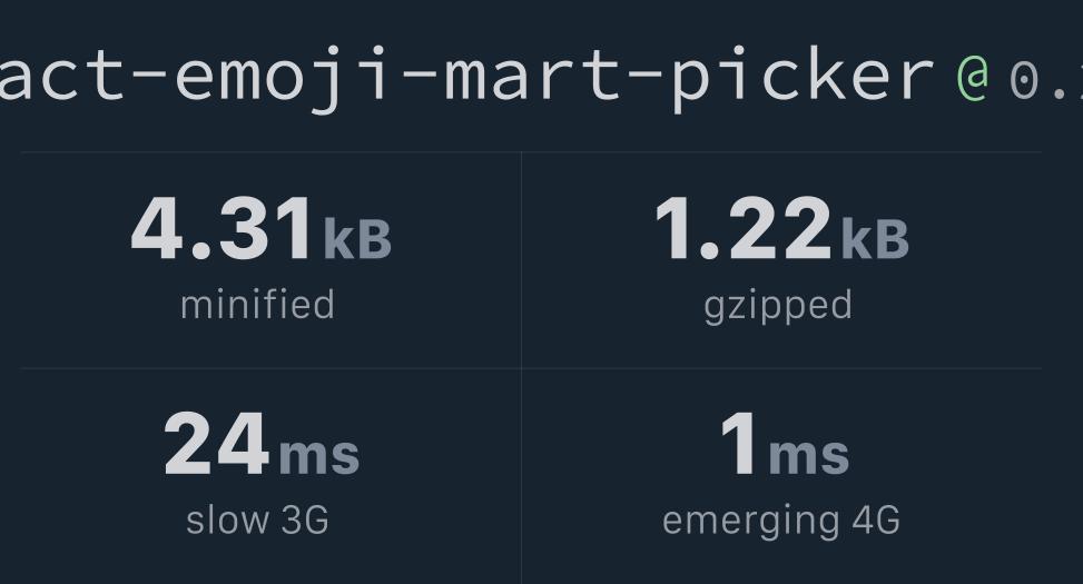 react-emoji-mart-picker Bundlephobia