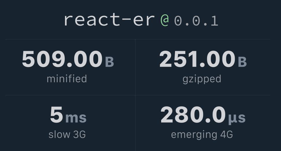 react-er v0.0.1 Bundlephobia
