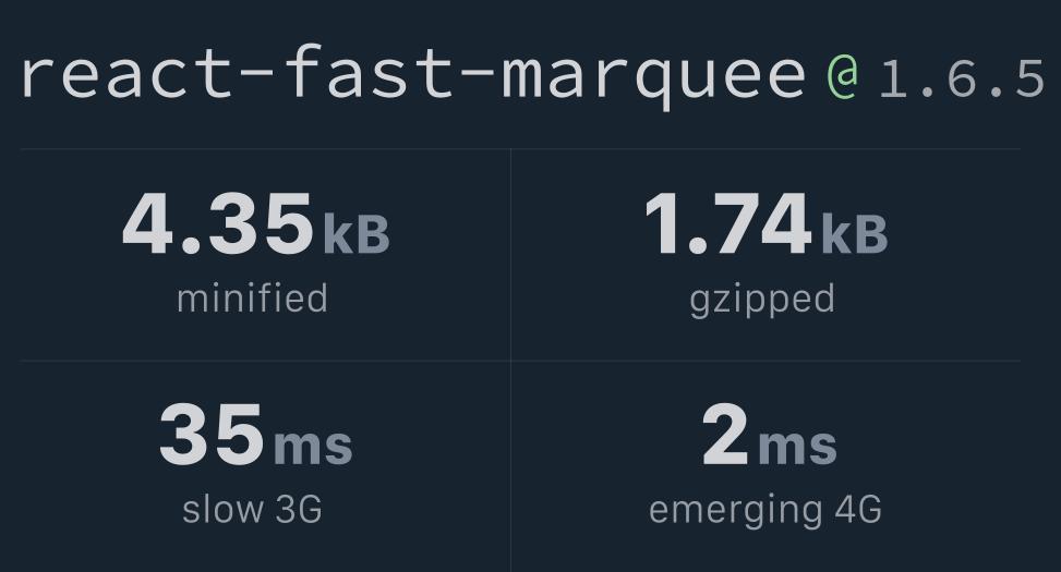 react-fast-marquee Bundlephobia