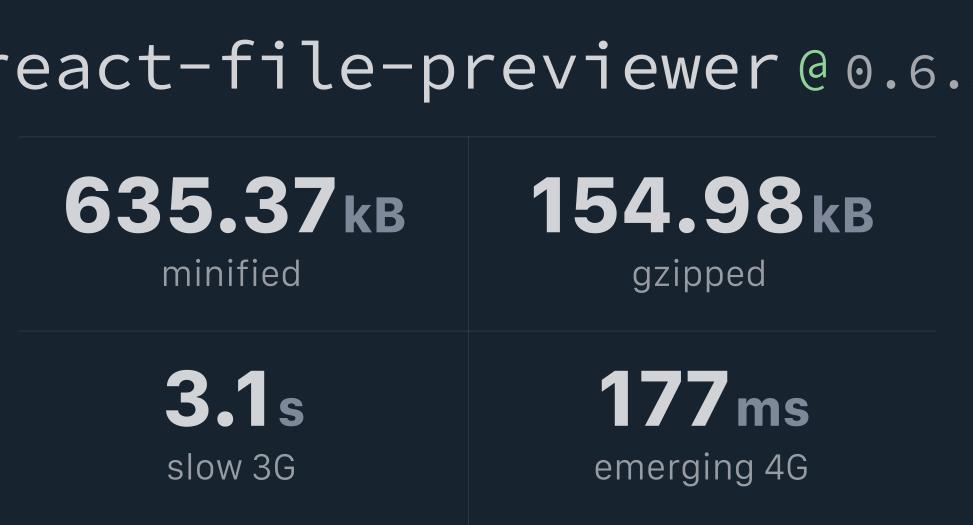 react-file-previewer Bundlephobia