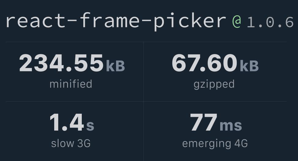 React Frame Picker Bundlephobia