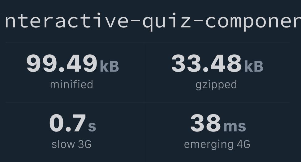 react-interactive-quiz-component Bundlephobia