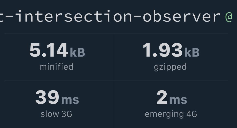 react-intersection-observer Bundlephobia