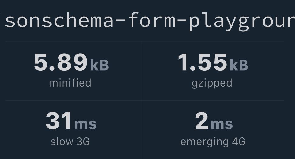 react-jsonschema-form-playground Bundlephobia